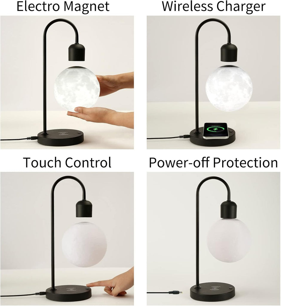 ECM Suspended Moon Lamp with Wireless Phone Charger and LED Suspended