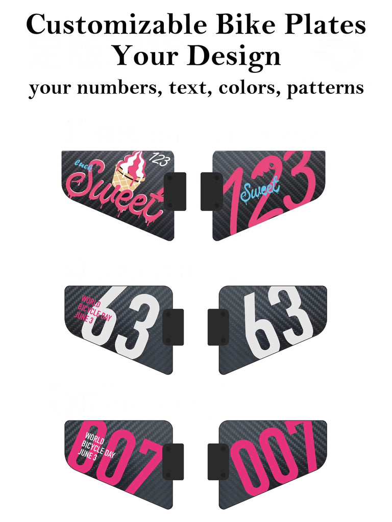 ECM Bicycle Road Bike Carbon Fiber Custom License Plate Number [Custom